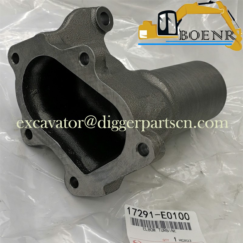 VH17291E0100 17291-E0100 VHS171592710 J05E Turbocharger Elbow For SK200 ...